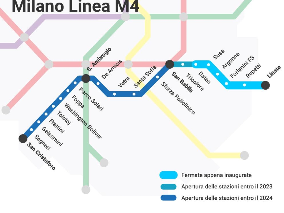 M4 Milano, tutte le fermate della metropolitana già in funzione e quelle che apriranno entro il ...