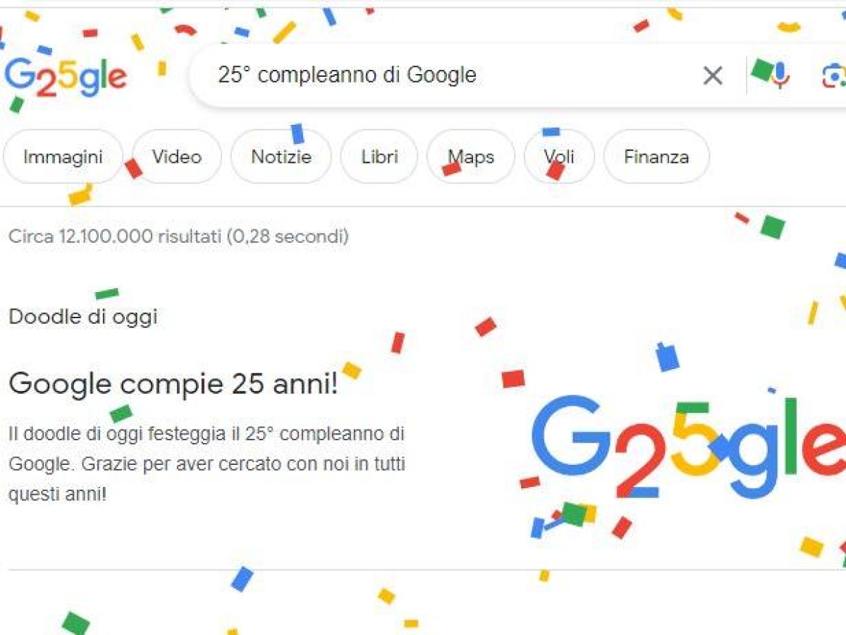 Google, il Doodle per i 25 anni, il primo server fatto di Lego, il nome ...