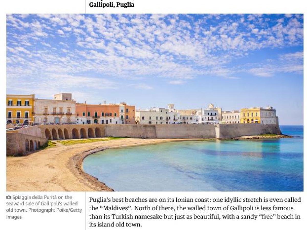 A Gallipoli la «spiaggia segreta» tra le 24 più belle d'Europa ...
