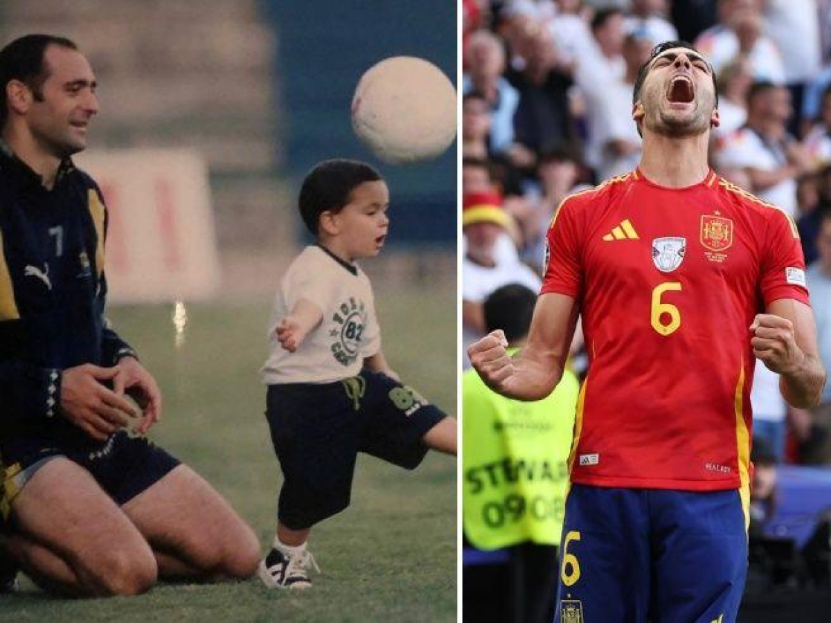 Mikel Merino, Spagna: gol e esultanza a Stoccarda come papà Angel 33 ...