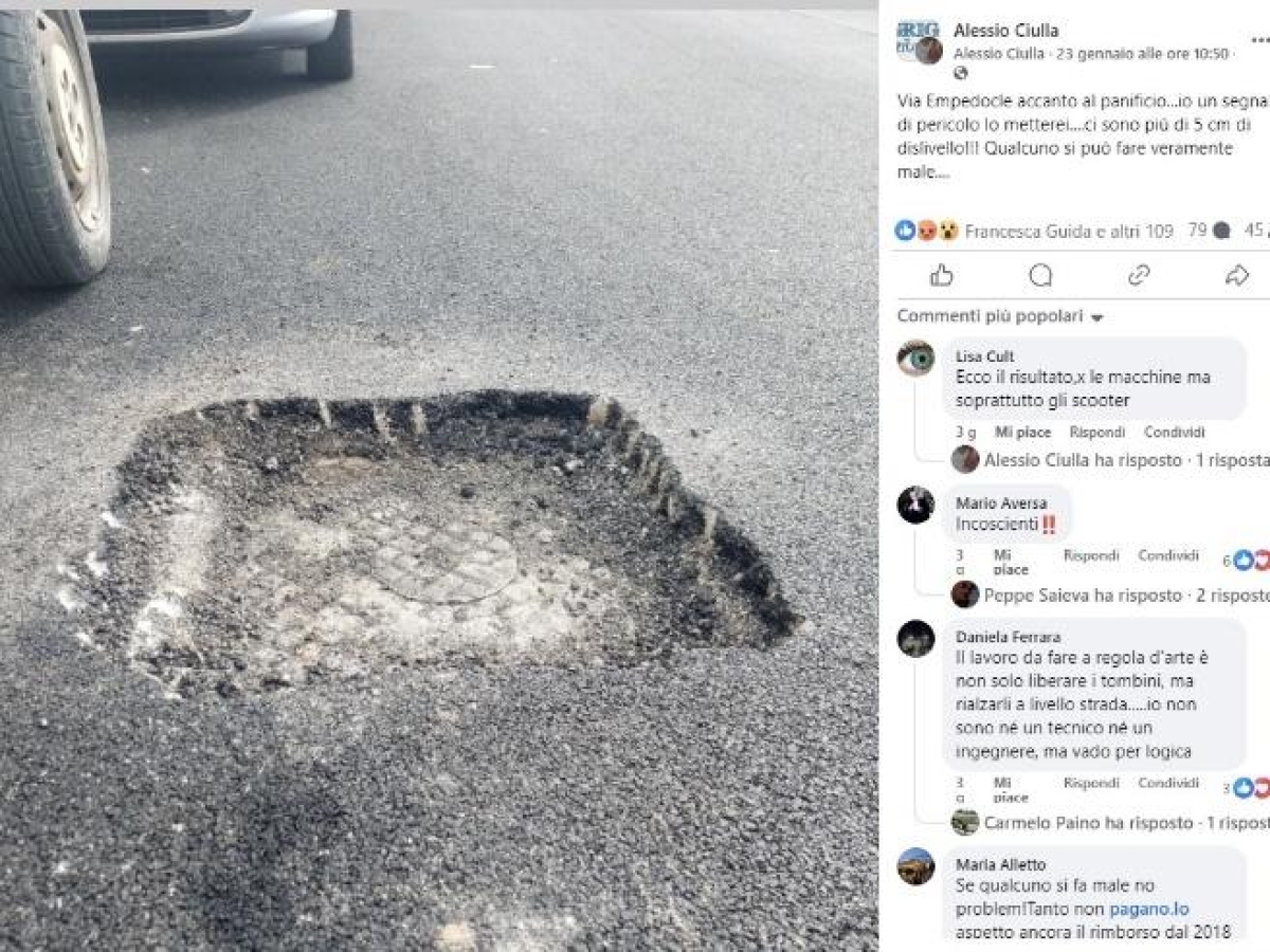 Agrigento Capitale della cultura e le strade asfaltate coprendo i ...