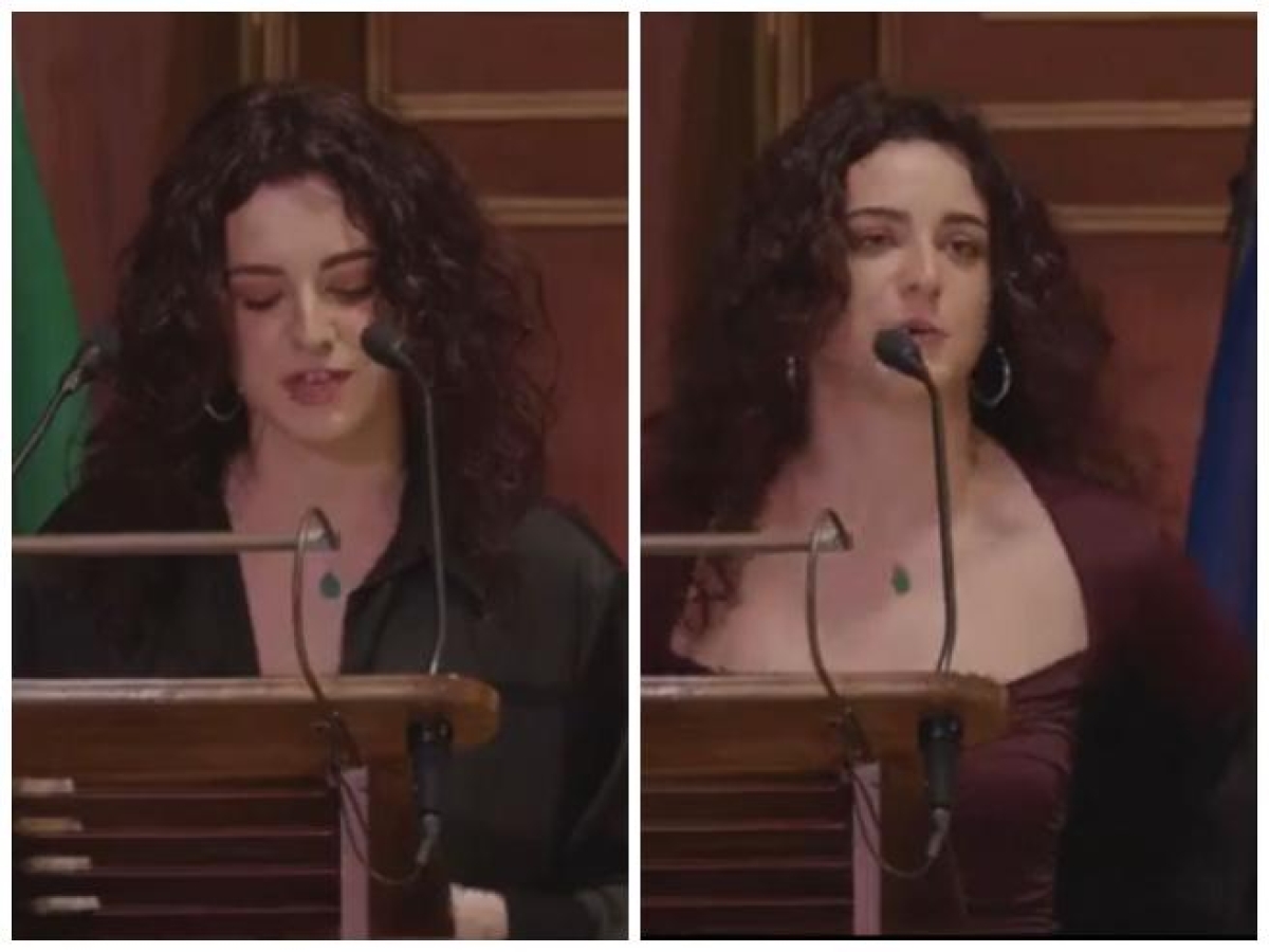 Padova, Emma Ruzzon si sfila la camicia nera all'inaugurazione dell ...