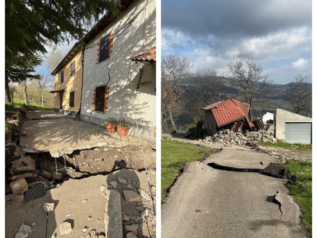 Modena, la grande frana a Boccassuolo di Palagano che avanza 50 ...