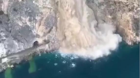 Il video in diretta della frana (a Tremosine) nel lago di Garda ...