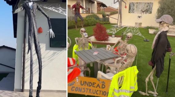 Halloween, la coppia del Vercellese trasforma il giardino in un set ...