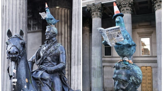 Una celebre statua a Glasgow riceve un insolito “aggiornamento” con un ...