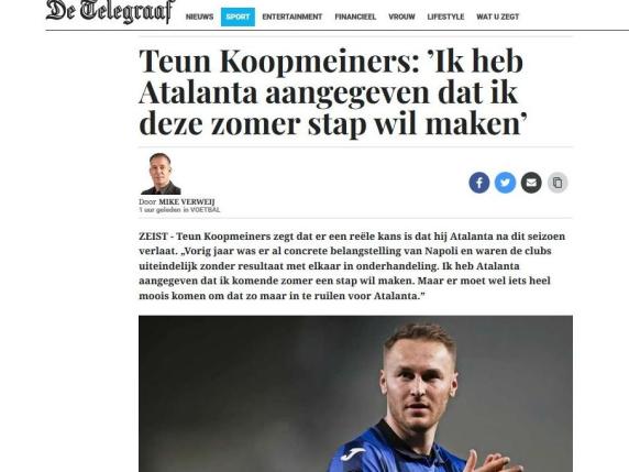 Atalanta Koopmeiners Se Ne Va «ho Chiesto Di Essere Ceduto Ho Perso