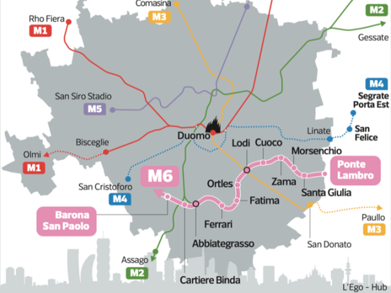 Nuovo metrò «Rosa» a Milano, da Certosa a Ponte Lambro: ecco quale sarà ...