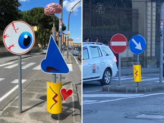 Firenze, la nuova installazione di Clet già rimossa dai vigili: «Se non ...