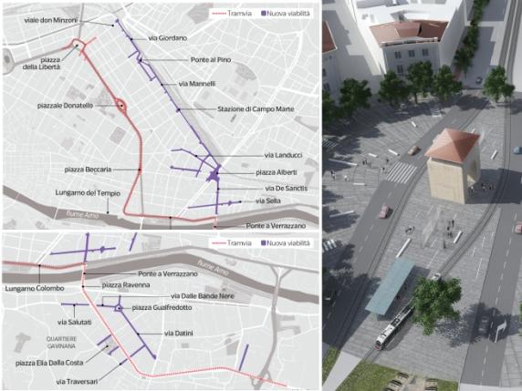 Tramvia Libertà-Bagno a Ripoli, dalle Cure a Gavinana: ecco come ...