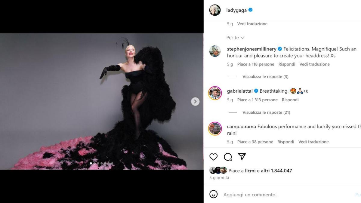 Gli abiti di Céline Dion, Lady Gaga e delle star della serata d ...