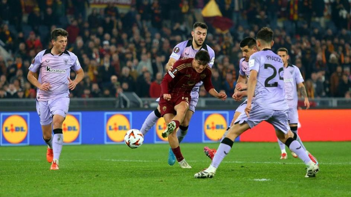 Roma-Athletic Bilbao di Europa League 2-1, pari di Angelino e gol vittoria di Shomurodov al 93 ...