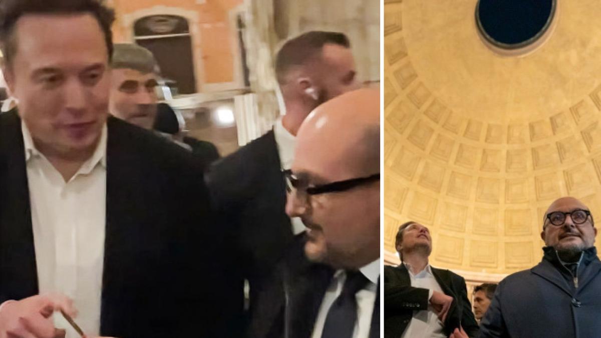 Elon Musk al Pantheon con il biglietto, Sangiuliano: «Tutti pagano il ...