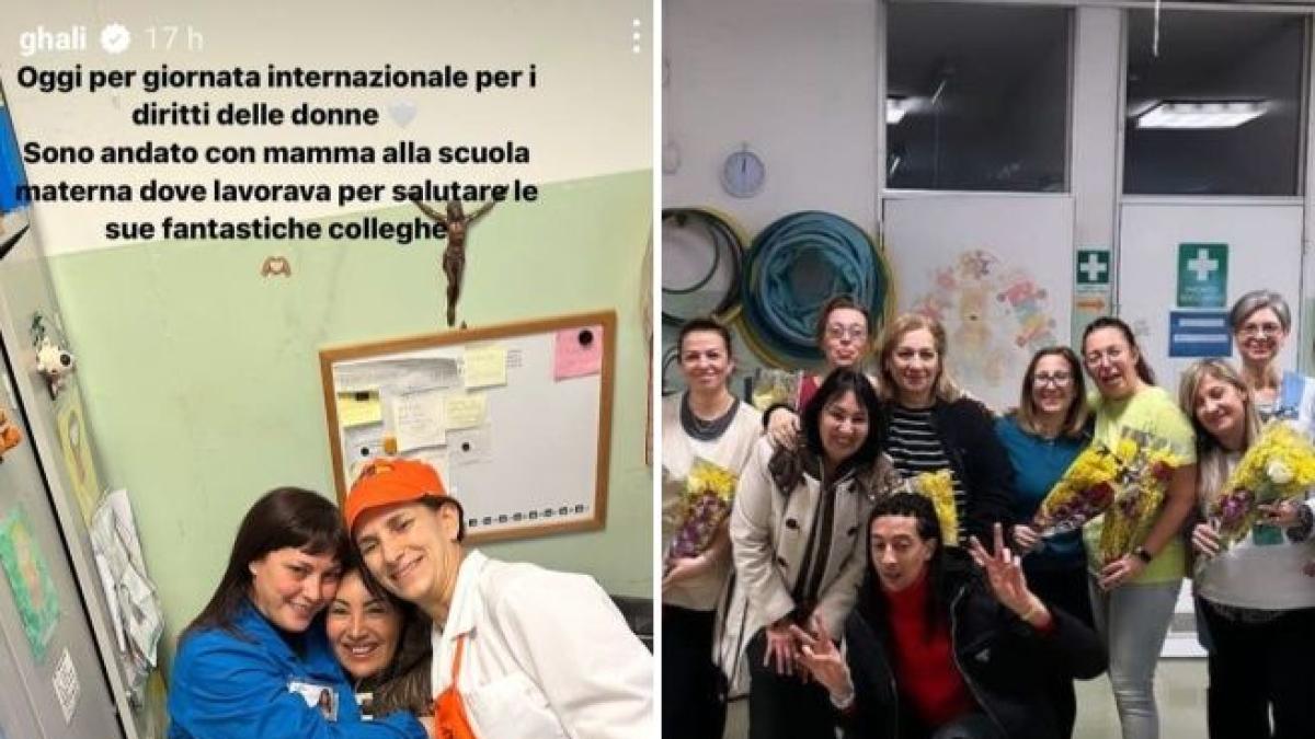 Ghali e la mamma Amel nella scuola materna in cui ha lavorato come ...