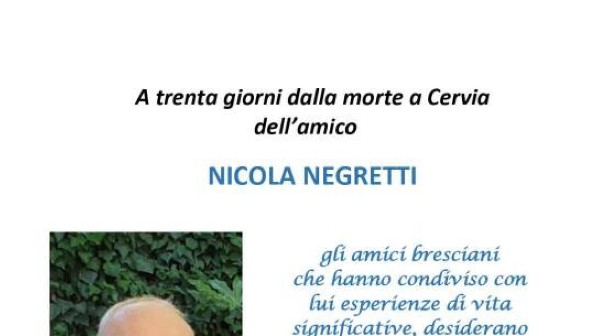 Una cerimonia toccante per il ricordo laico di Nicola Negretti ...