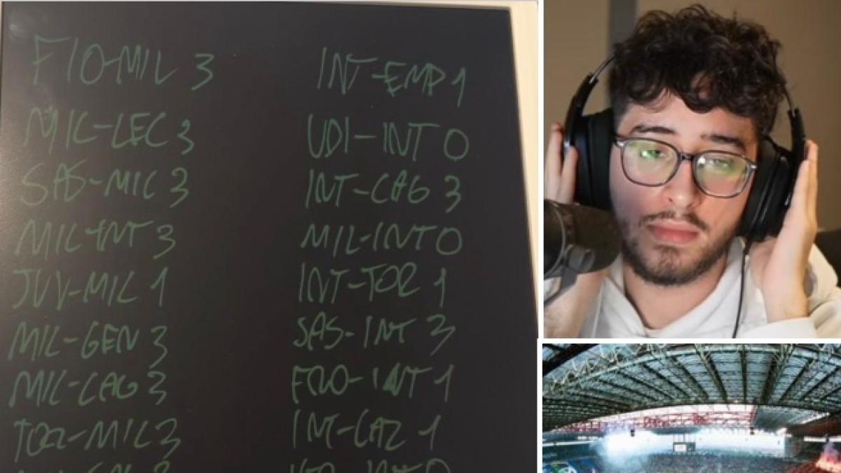 Andrea Pirrera, il tiktoker rossonero che ha fatto la tabella scudetto ...