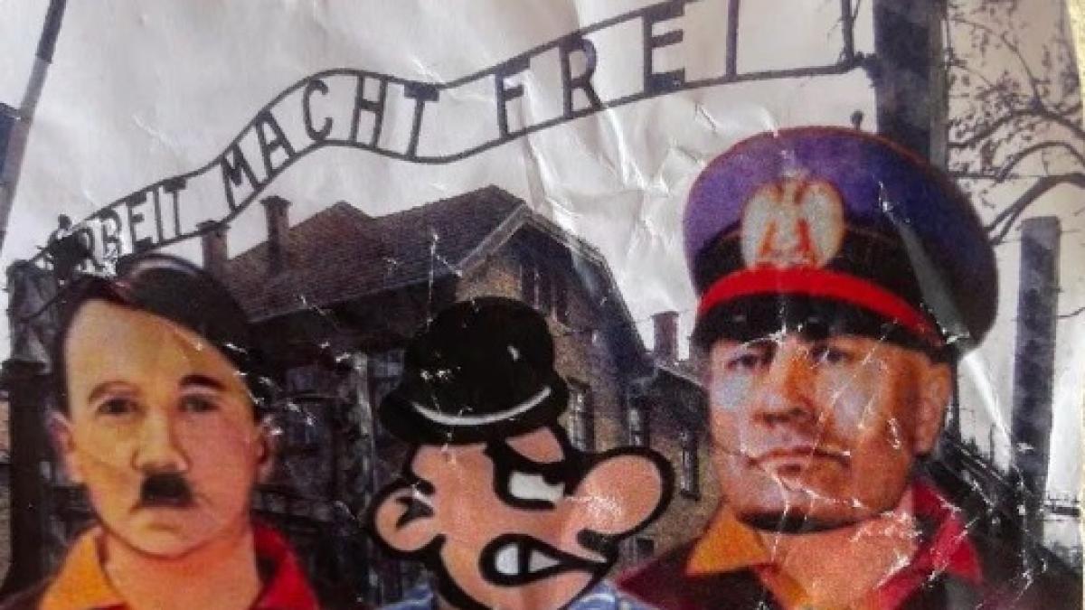 Vignetta antisemita a Roma: Hitler e Mussolini accompagnano l’ultrà ...