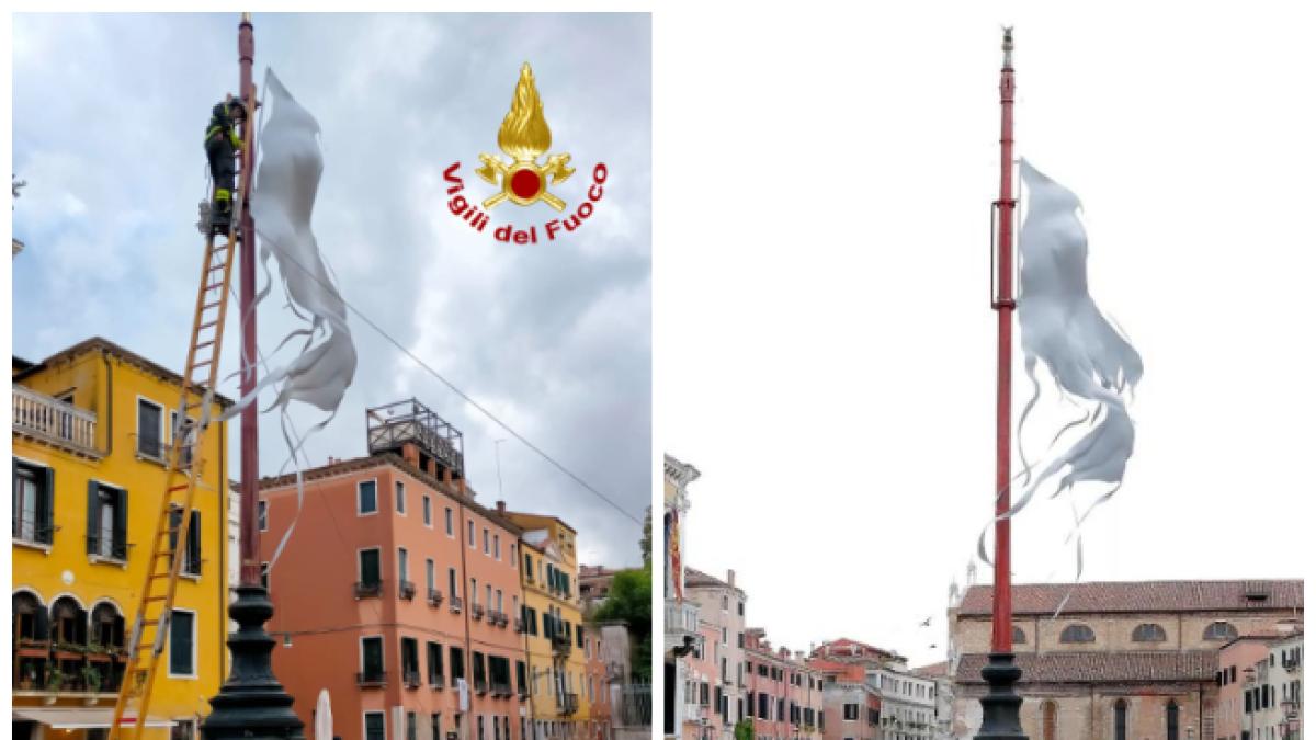 Venezia, installazione artistica divelta dal vento: rimossa dai ...