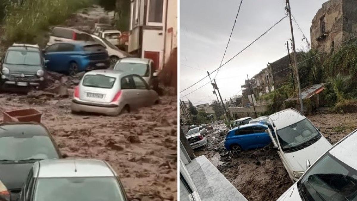 Messina, straripa il torrente Zafferia: fiume di fango nelle strade e ...