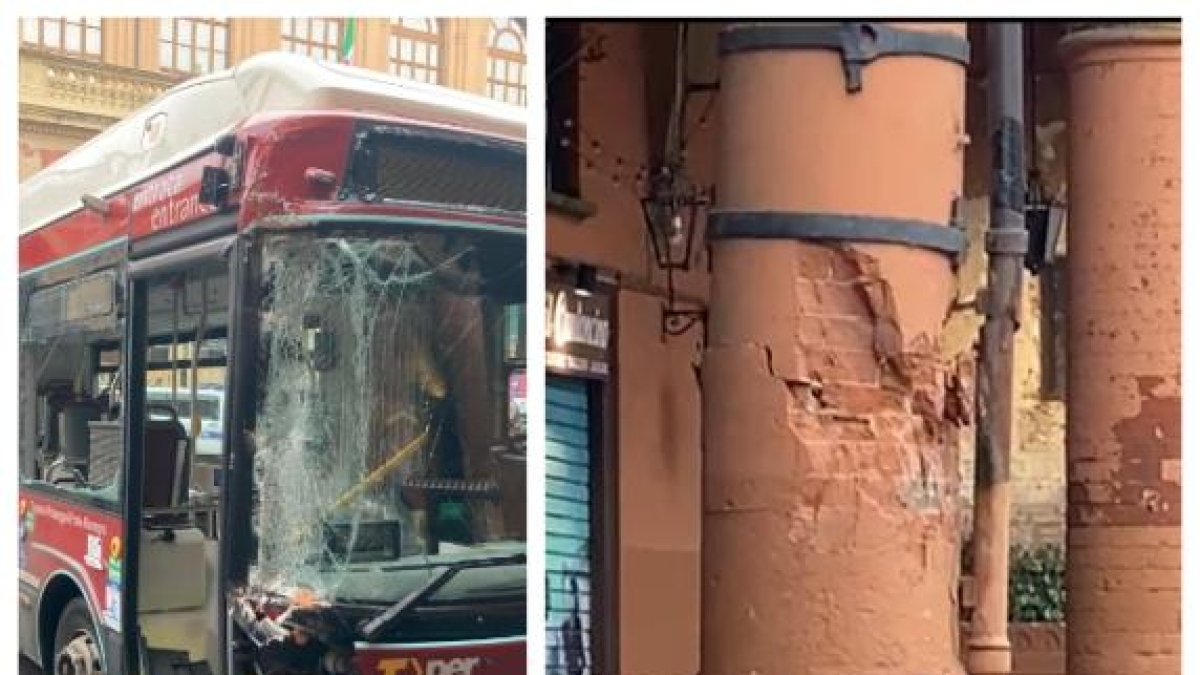 Bologna, in via Petroni si valuta sostituzione della colonna lesionata ...