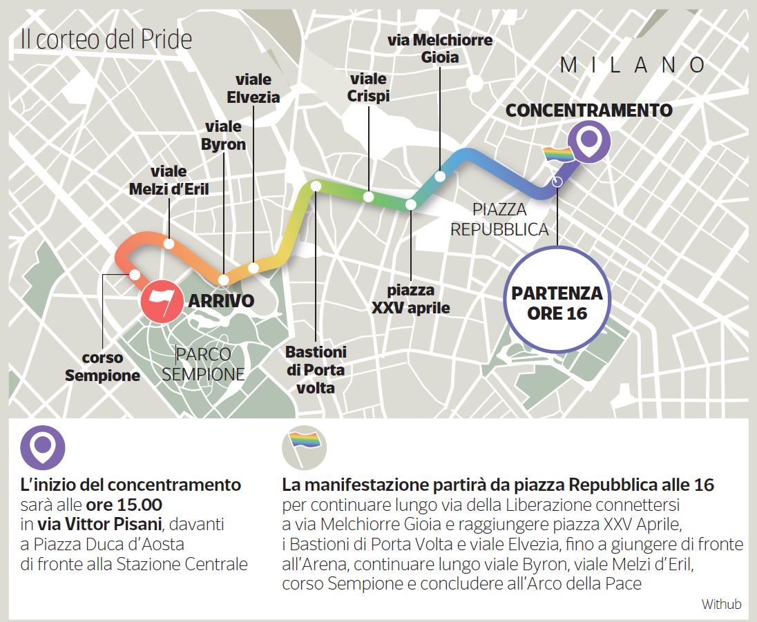 Milano Pride 2023: gli orari e il percorso dalla Centrale all'Arco della Pace. Trascrizioni ...