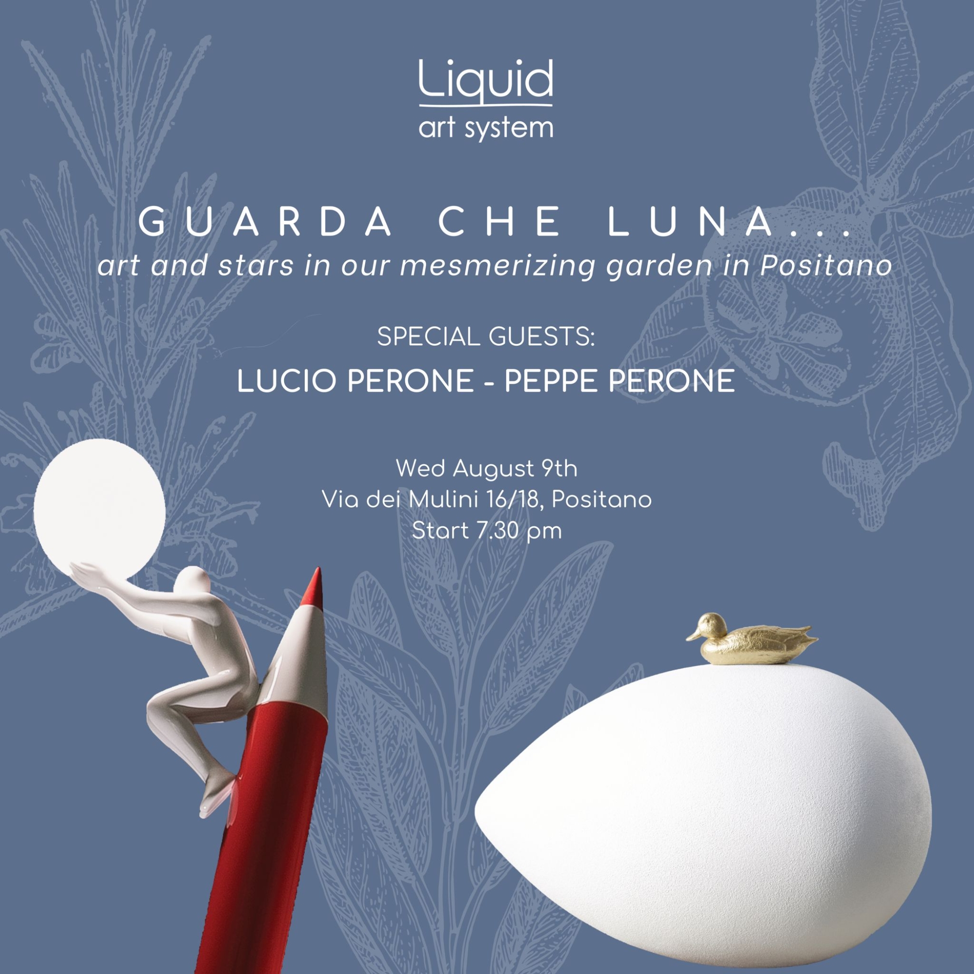 Lucio e Peppe Perone al Liquid Art Garden di Positano | Corriere.it