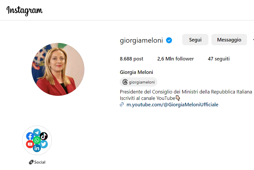 Attacco hacker al profilo Instagram di Giorgia Meloni | Corriere.it