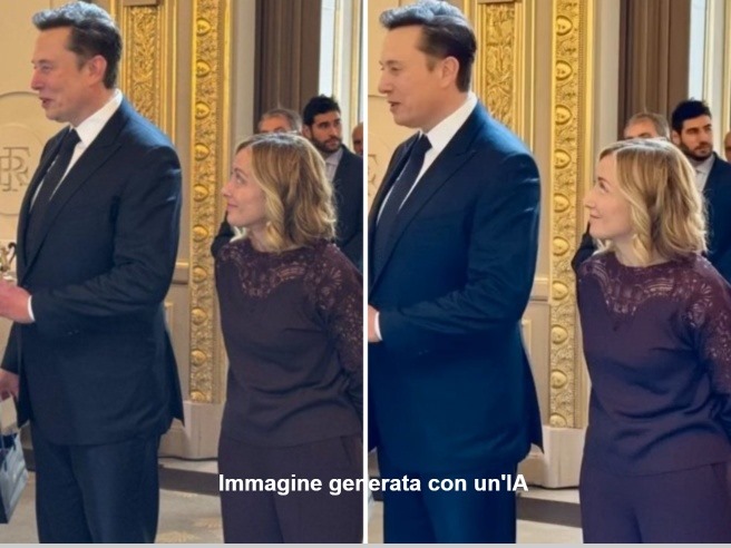 Il bacio fra Giorgia Meloni ed Elon Musk è virale: ma il video è stato ...