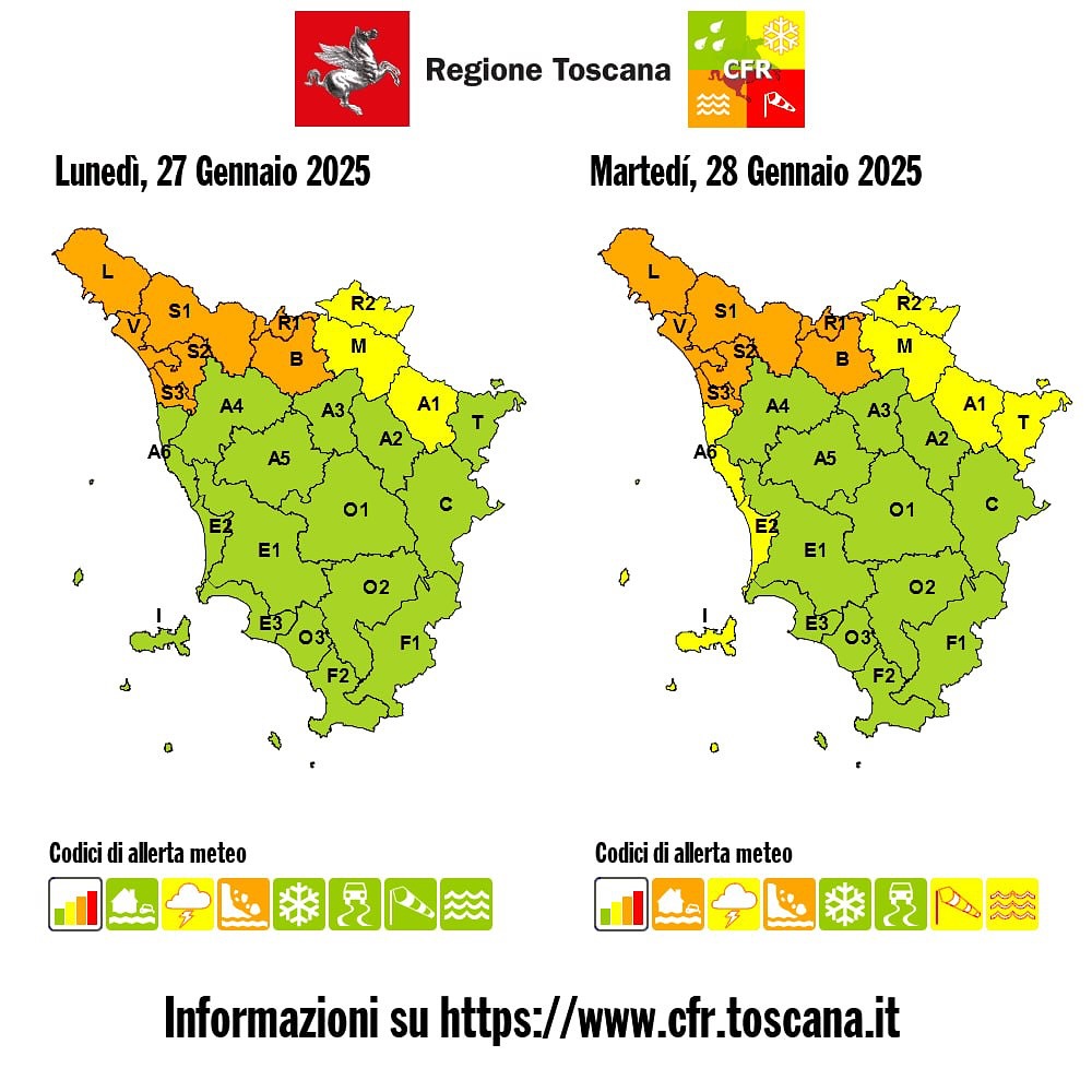 Maltempo in Toscana, allerta arancione per temporali e venti forti sul Nord-Ovest. Scuole chiuse ...