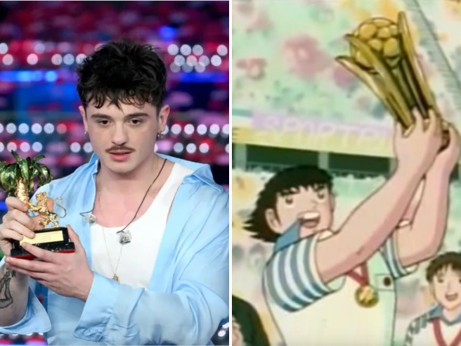I migliori meme della serata finale di Sanremo: Olly come «Holly e Benji» e «Sii come Lucio ...