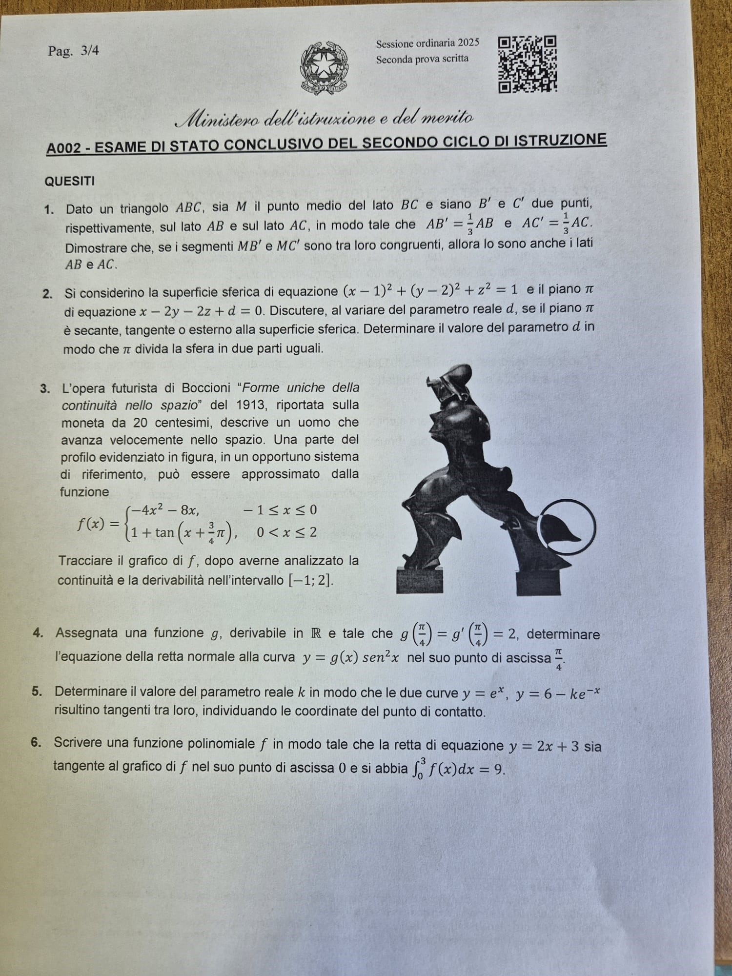 Il compito di Matematica allo Scientifico della Maturità 2025: ecco il ...